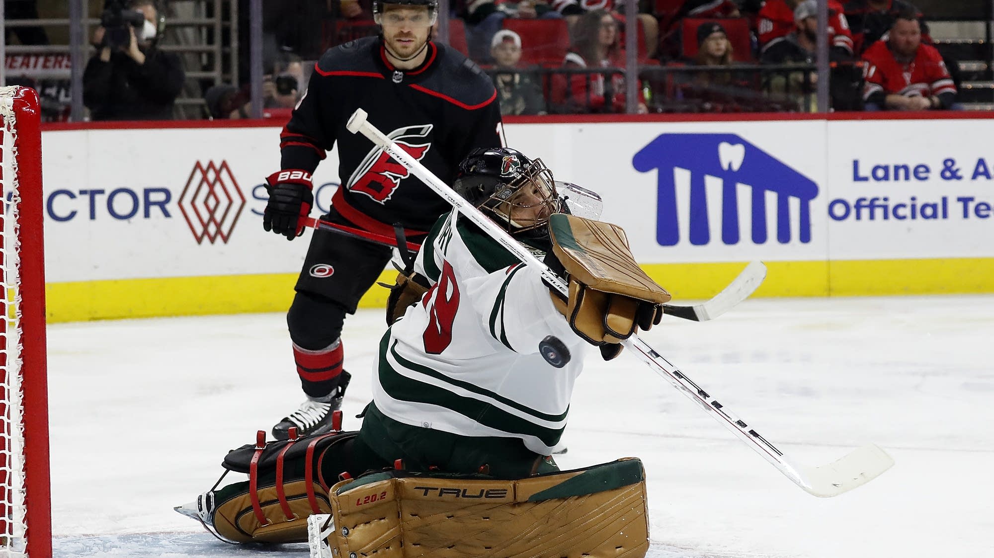 Fleury stays unbeaten with Wild with 3-1 win over Hurricanes | MPR News