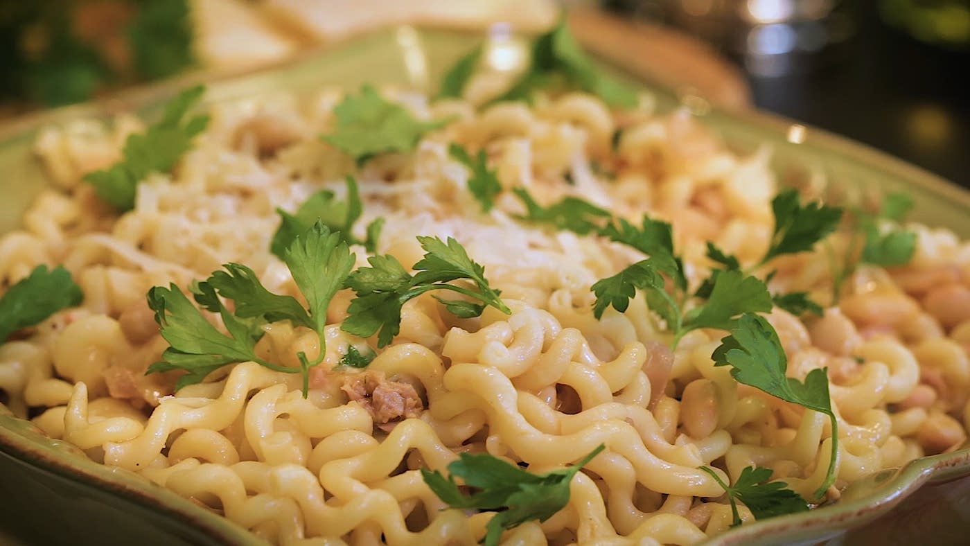 Sicilian Corkscrews with White Beans | The Splendid Table