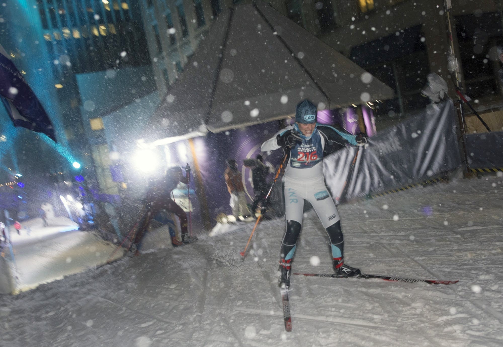 Photos: A magical night of Loppet sprints, snow on Nicollet Mall | MPR News