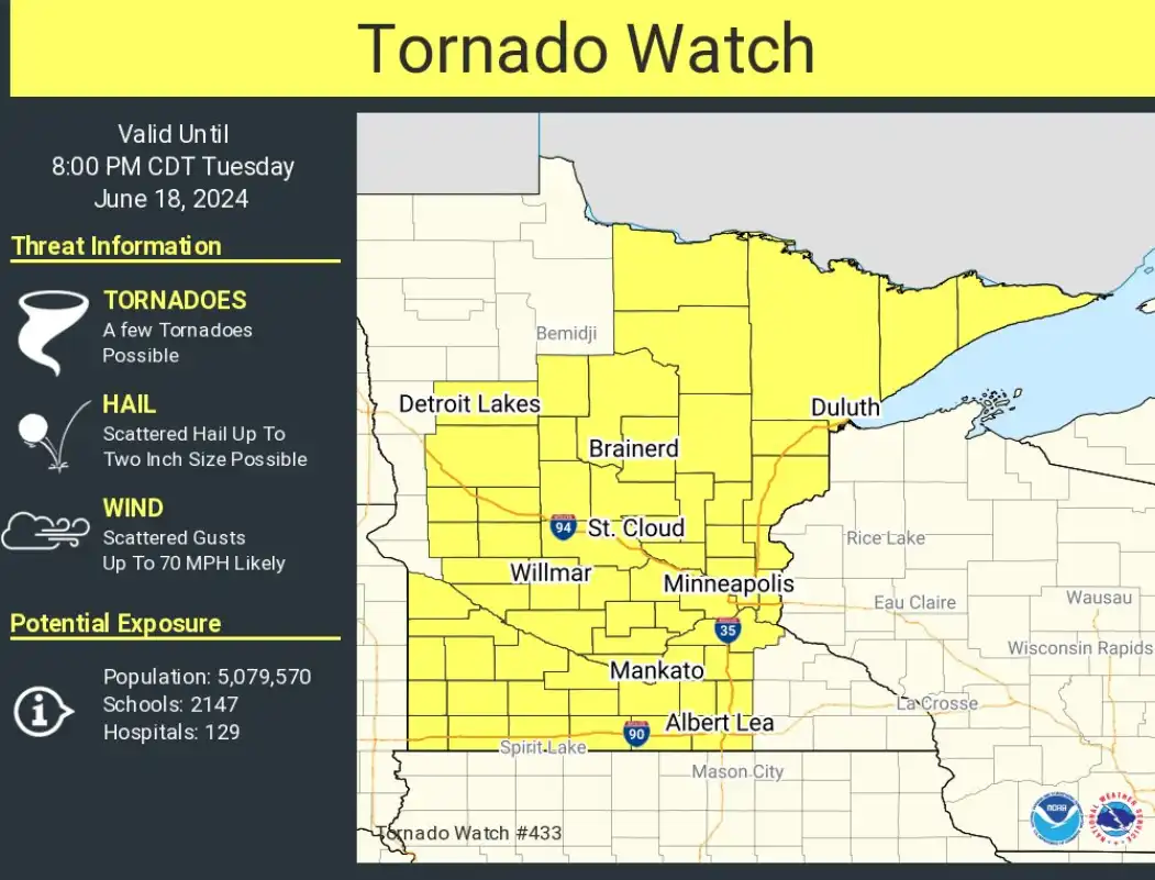 Tornado watch: Severe storms could produce tornadoes across much of ...