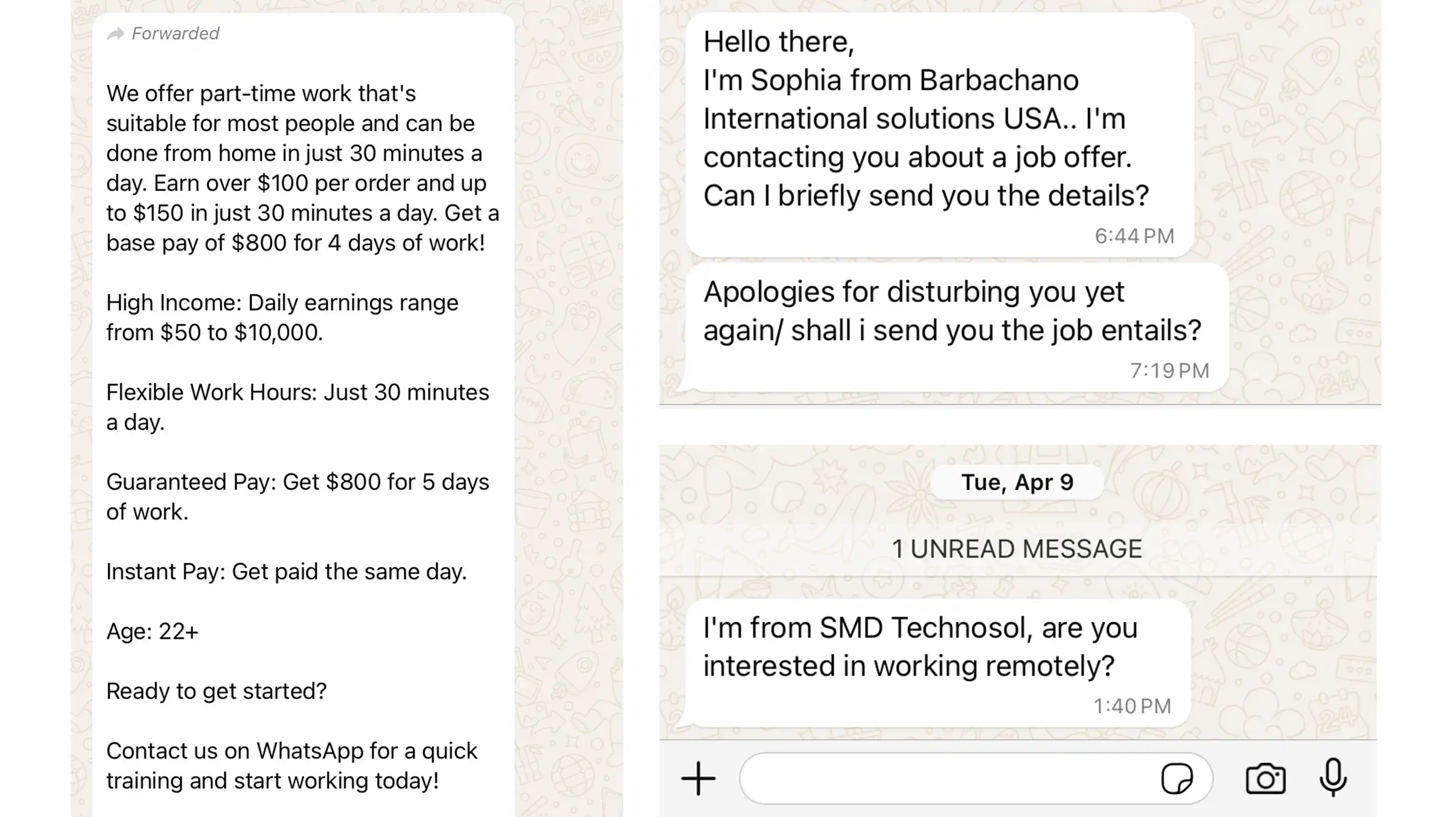 Scams that make fake job offers via text are on the rise