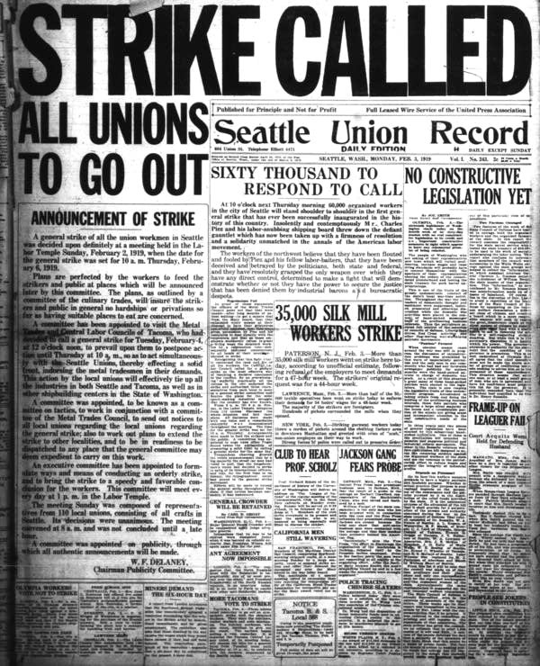 General strikes in the US: a timeline