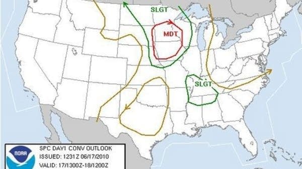 SPC: Moderate risk for severe weather today | MPR News