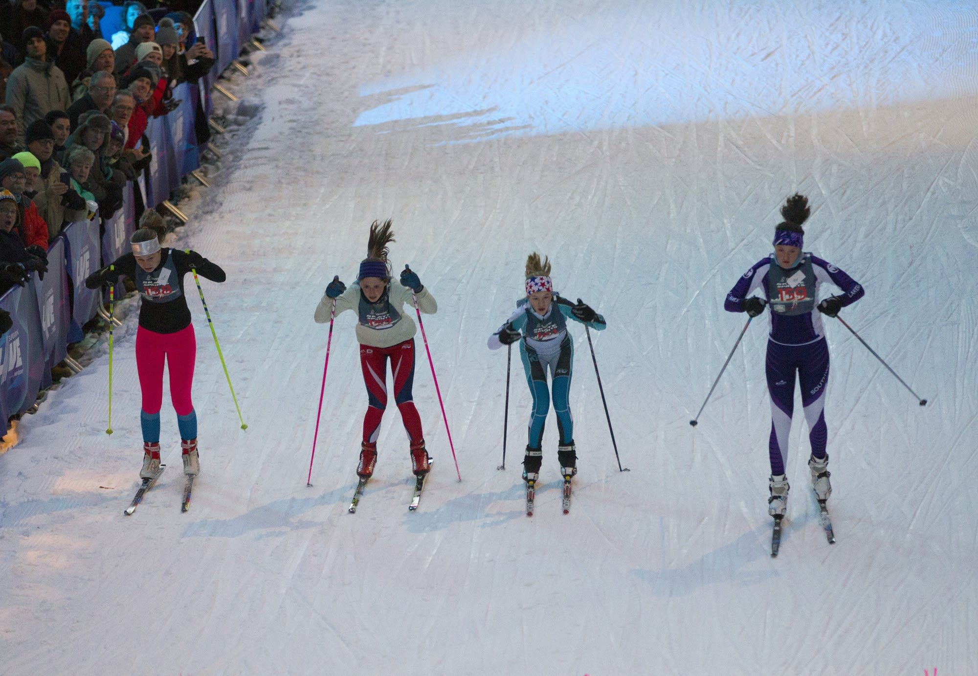 Photos: A magical night of Loppet sprints, snow on Nicollet Mall | MPR News
