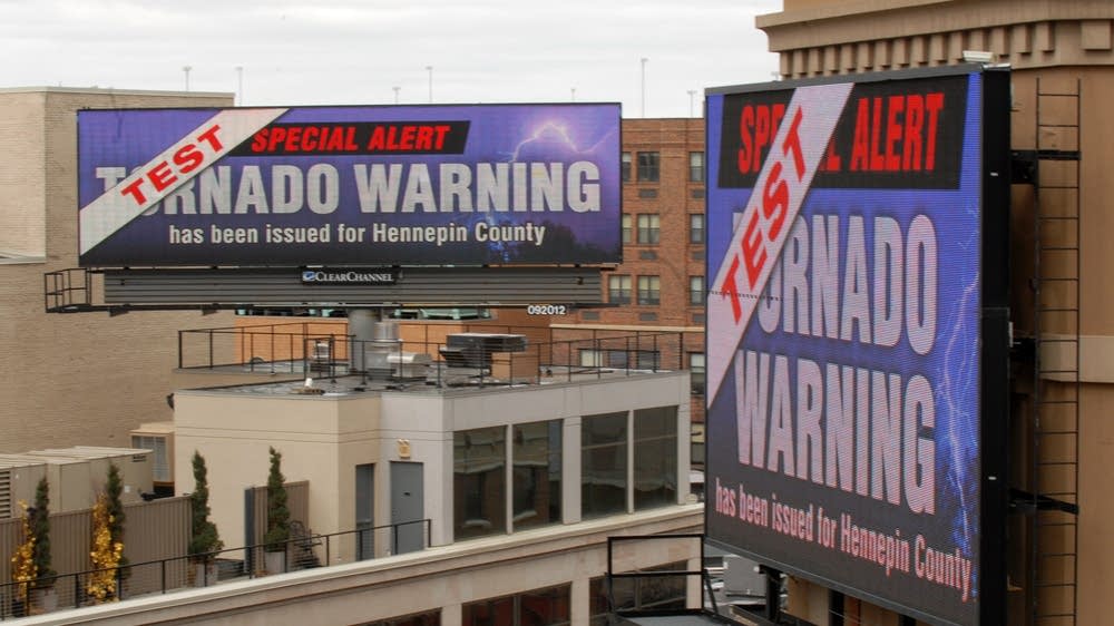 Tornado warnings coming to Twin Cities billboards | MPR News