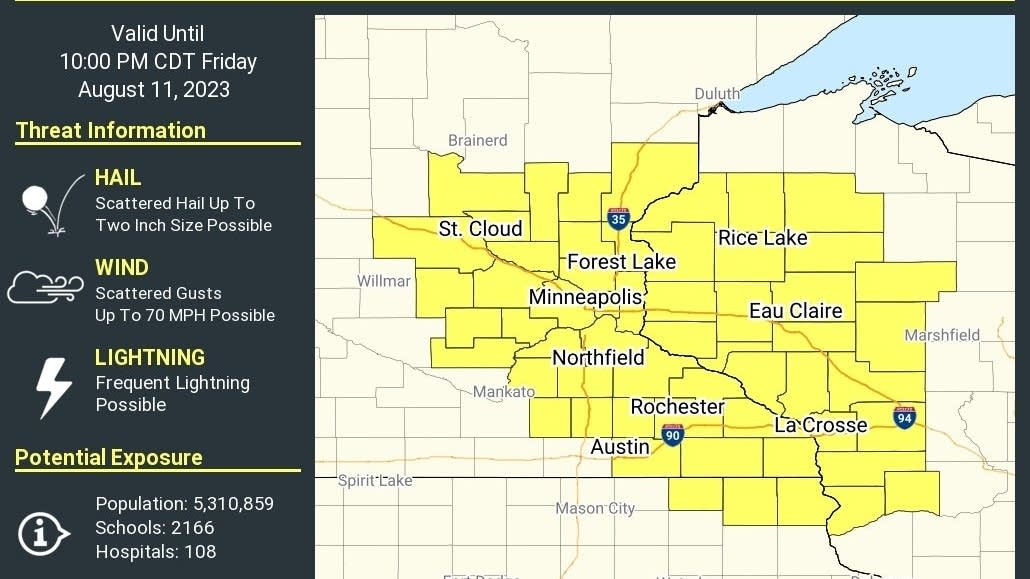 Severe thunderstorm watch until 10 p.m. includes Twin Cities | MPR News