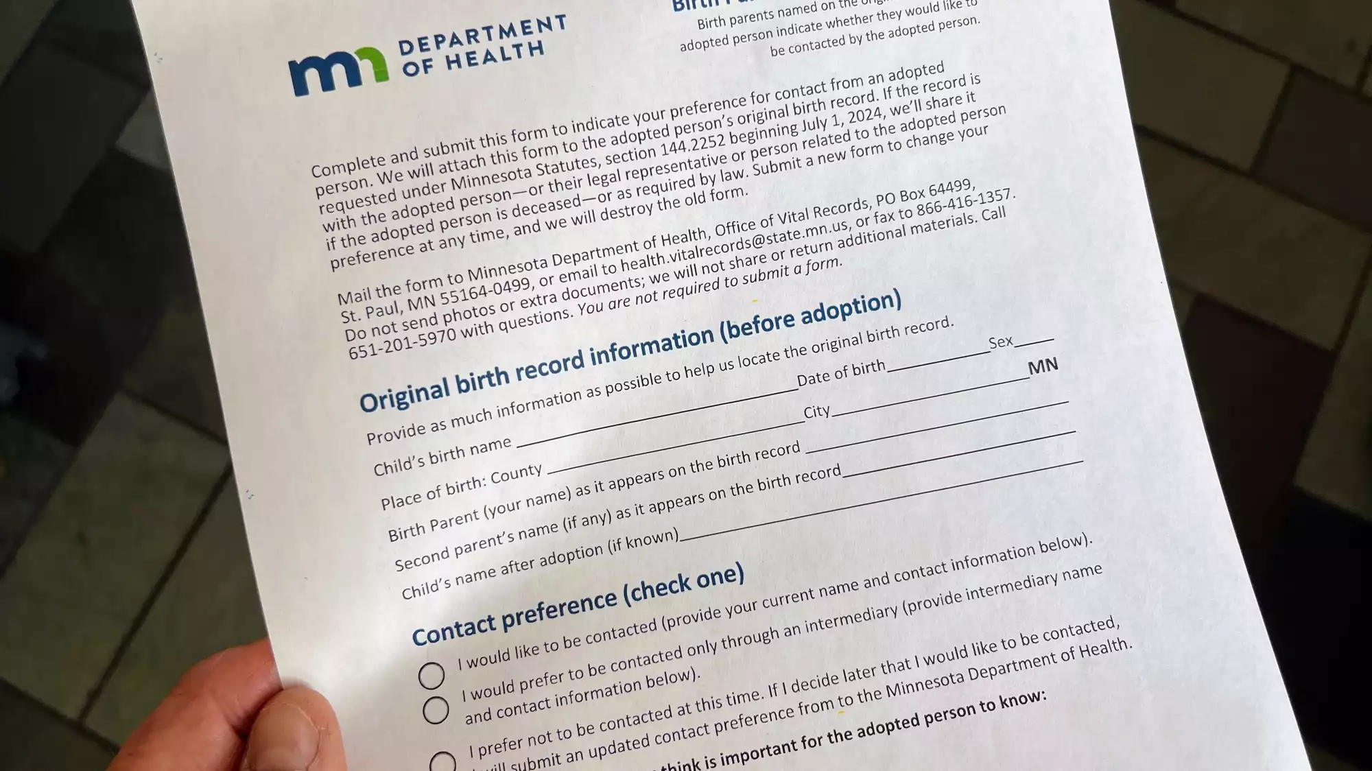 Law change will unseal original birth records for people born in Minnesota and later adopted ...