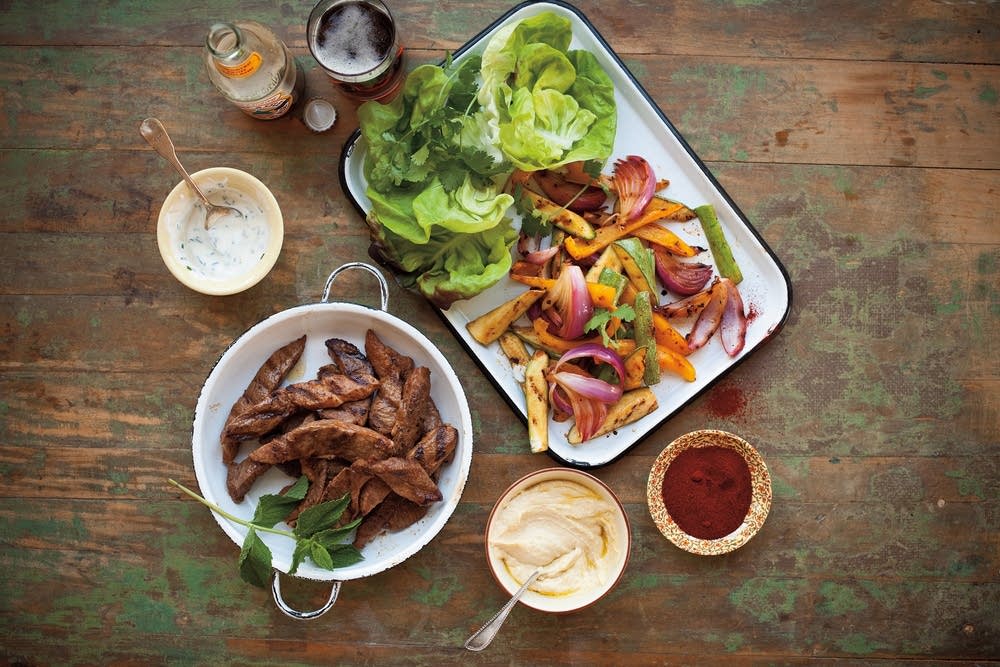 Cumin-Lemon Lamb Grill in Lettuce Rolls with Grilled Vegetables | The ...