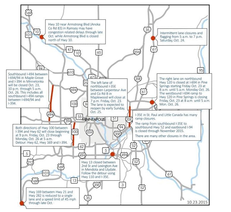 Hwy. 100, I-494 southbound to close this weekend | MPR News