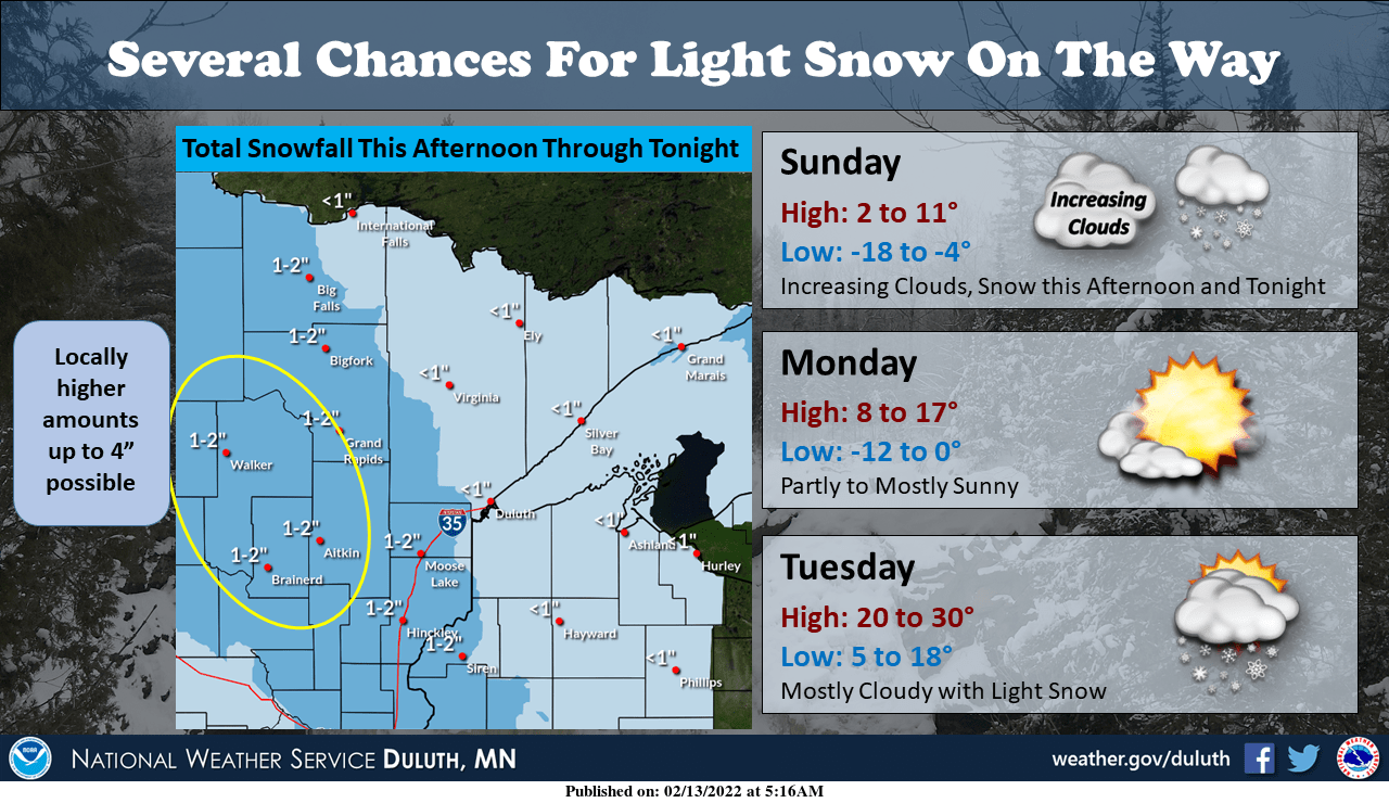 A cold Sunday, with light snow by late afternoon/evening | MPR News