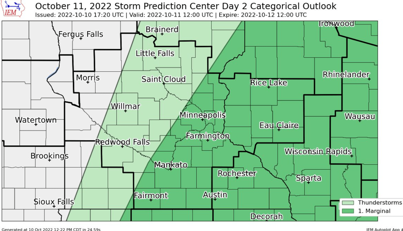 Summer's last hurrah? October severe weather risk Tuesday | MPR News