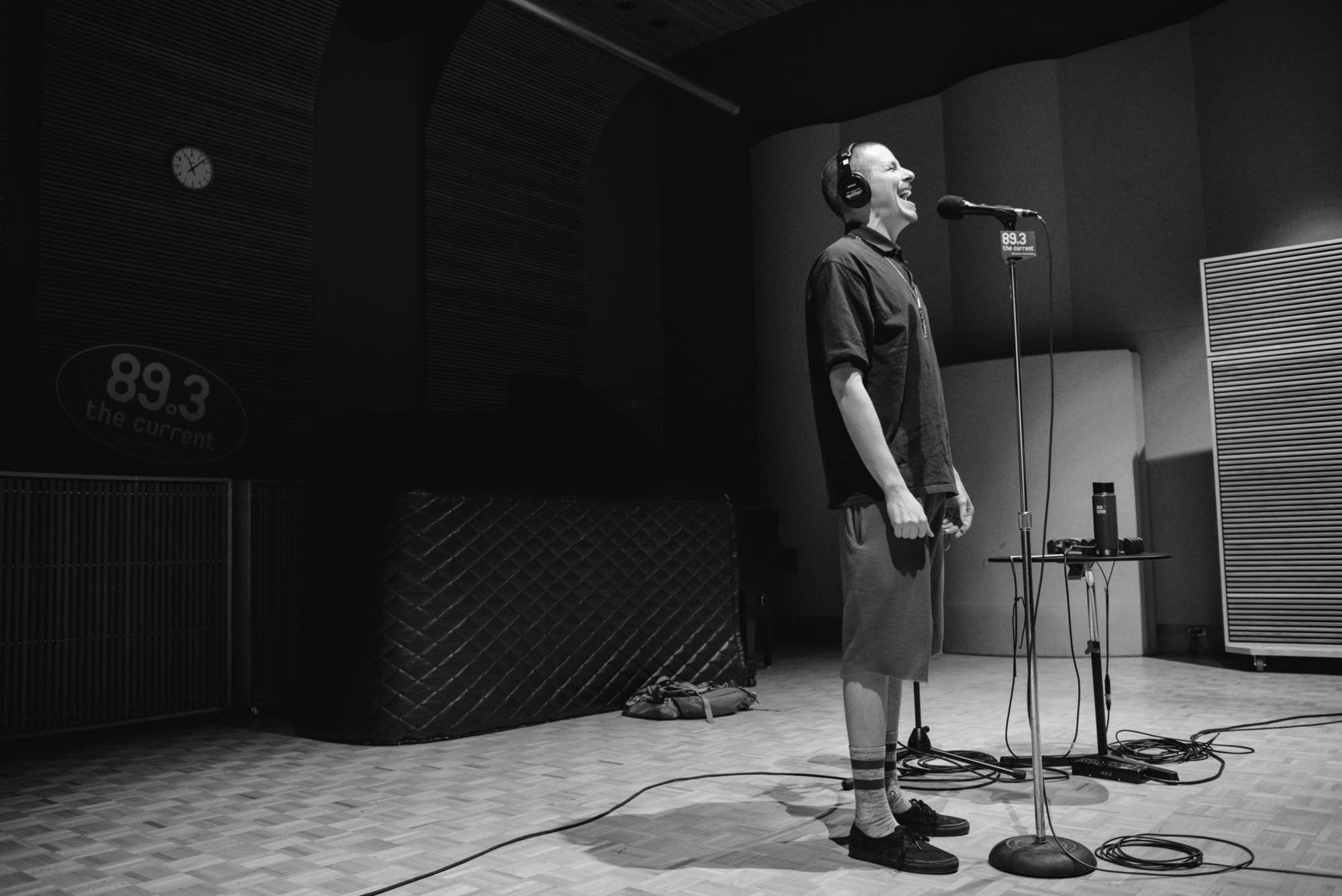 Prof performs in The Current studio