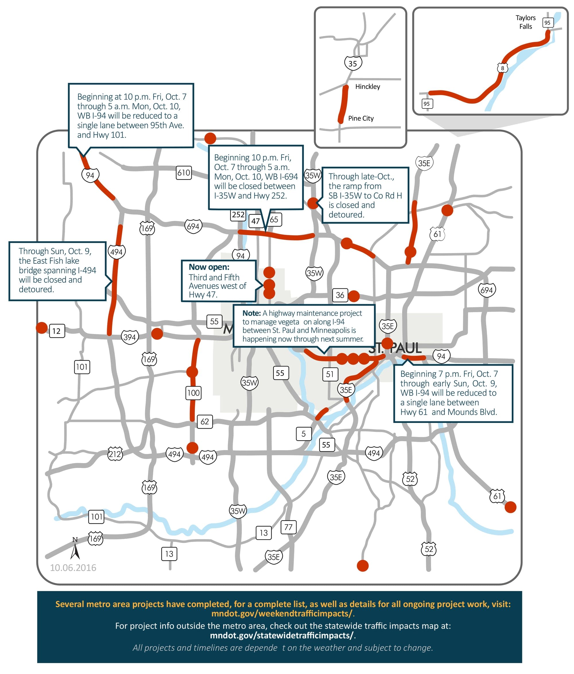 I-694, marathon, Vikes top Twin Cities weekend traffic woes | MPR News