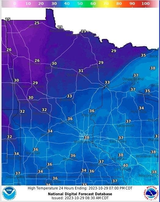 Chilly Sunday temps; hard freeze Sunday night | MPR News