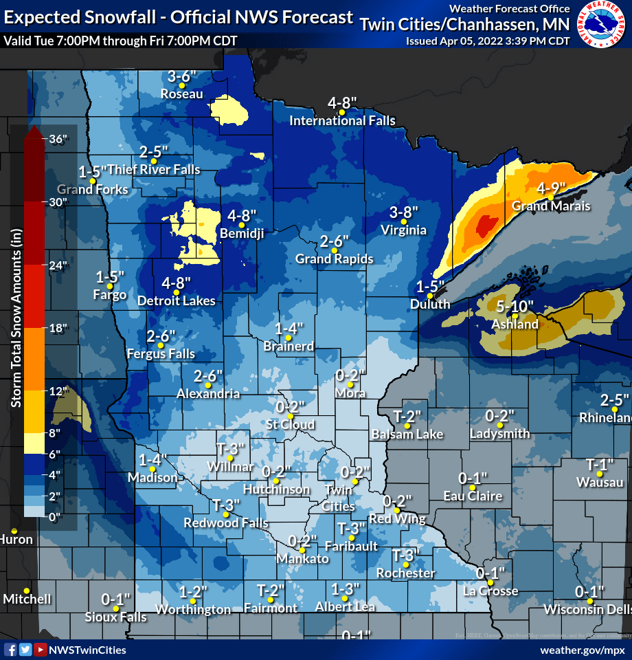 What spring? Twin Cities sees more chilly rain; heavy snowfall up north ...