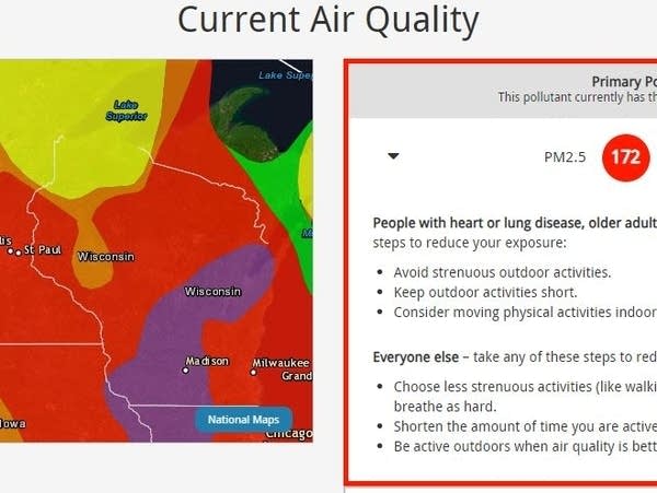 Wisconsin Air Quality Map