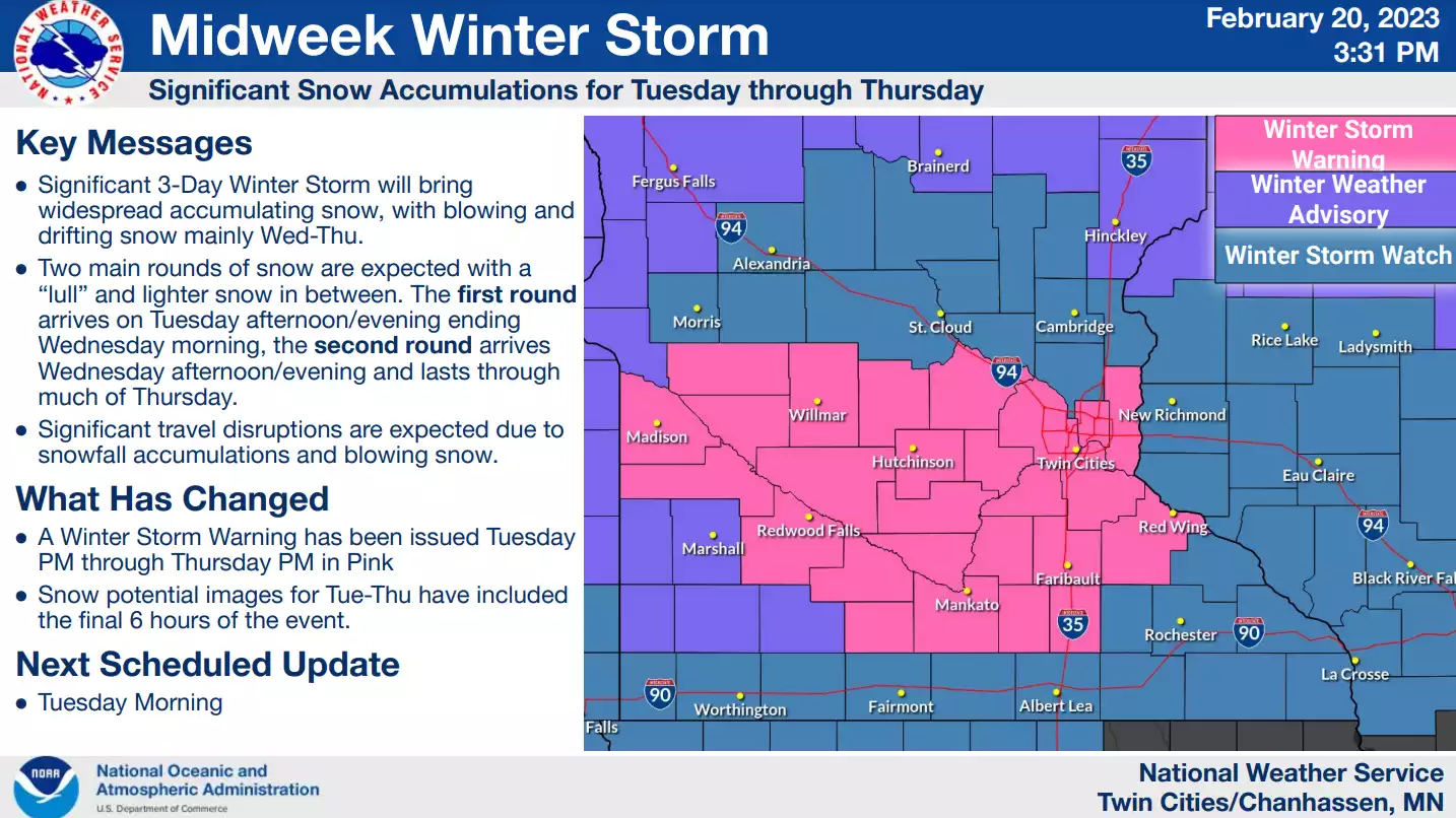 Epic and 'historic' winter storm begins Tuesday; 15 to 25 inch storm snowfall potential | MPR News