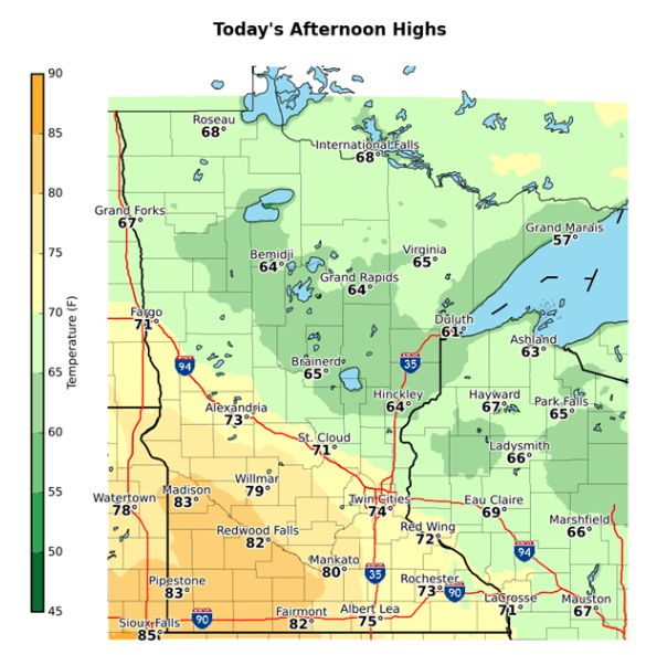 Friday brings light rain and above average temperatures | MPR News