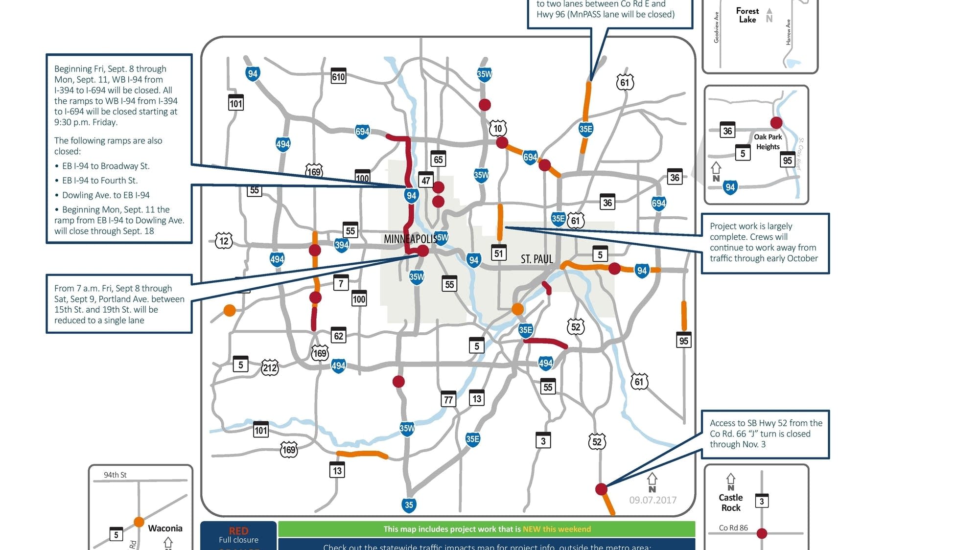 I-94 west closure tops Twin Cities weekend traffic woes | MPR News