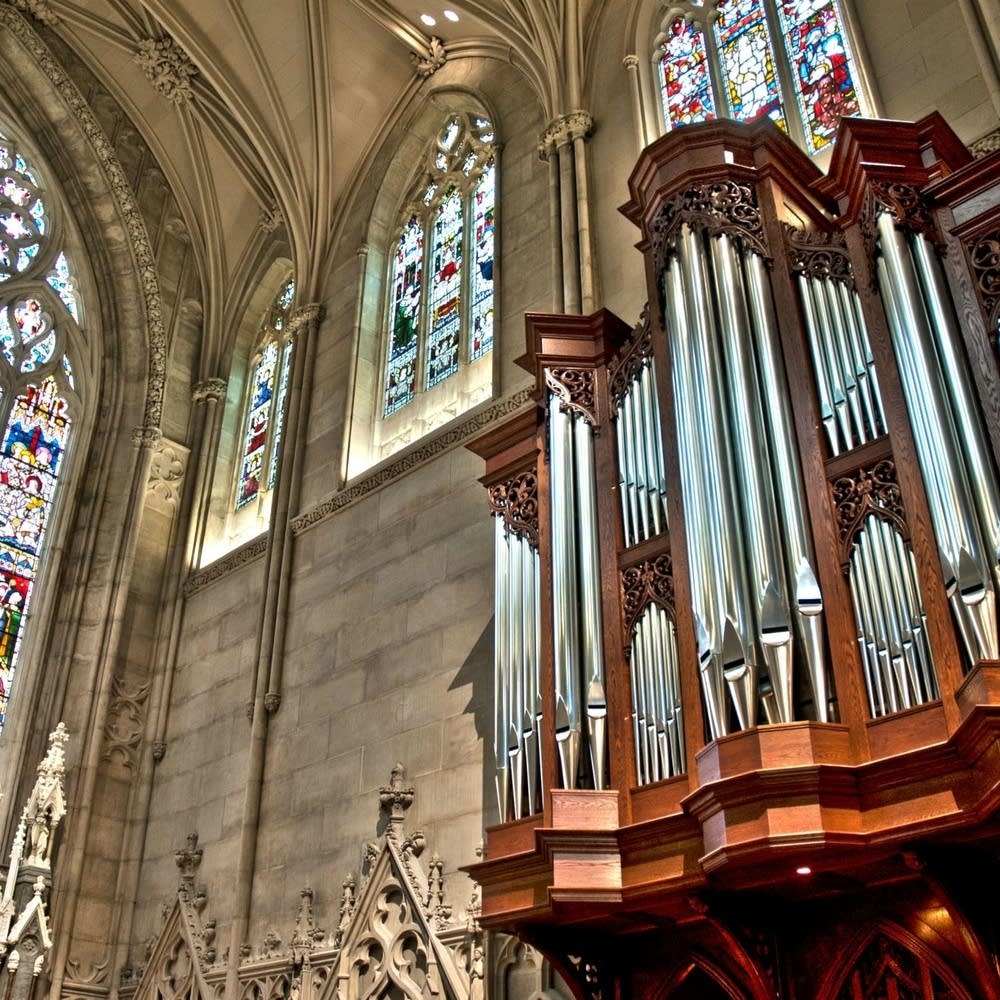 Organ, c.1435, (open and closed) at the Basilica of Valere in Sion ...