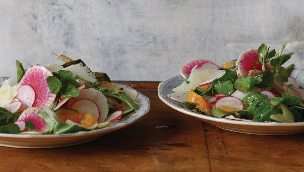 Radish Salad with Cucumber, Watercress, Orange Segments, and Sheep's ...