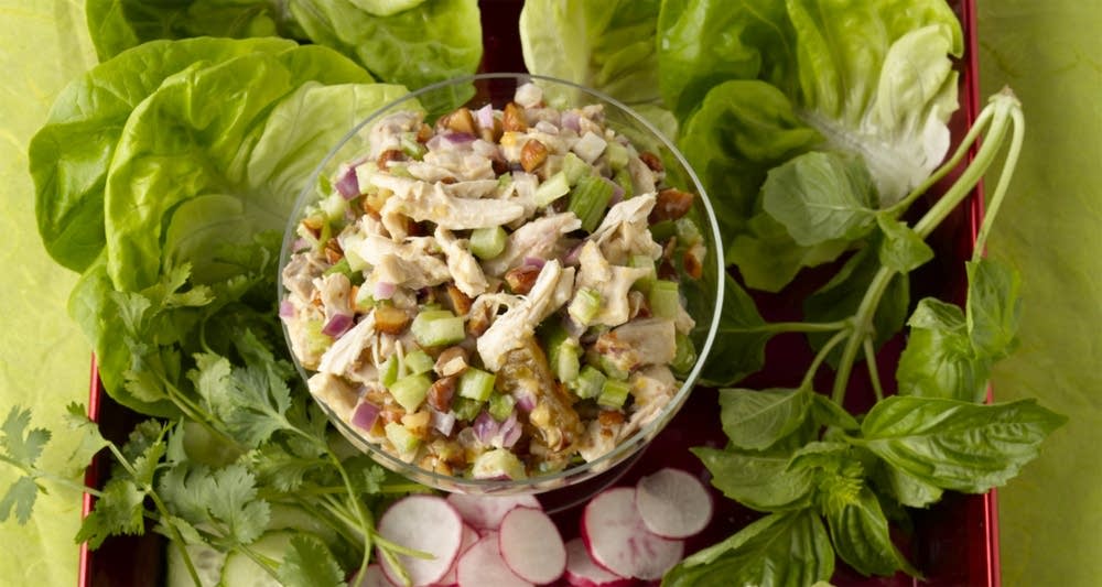 Almond Chutney Chicken in Lettuce Roll-Ups | The Splendid Table