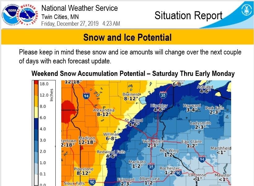 Weekend storm to drop heavy snow, rain, freezing rain across Minnesota ...