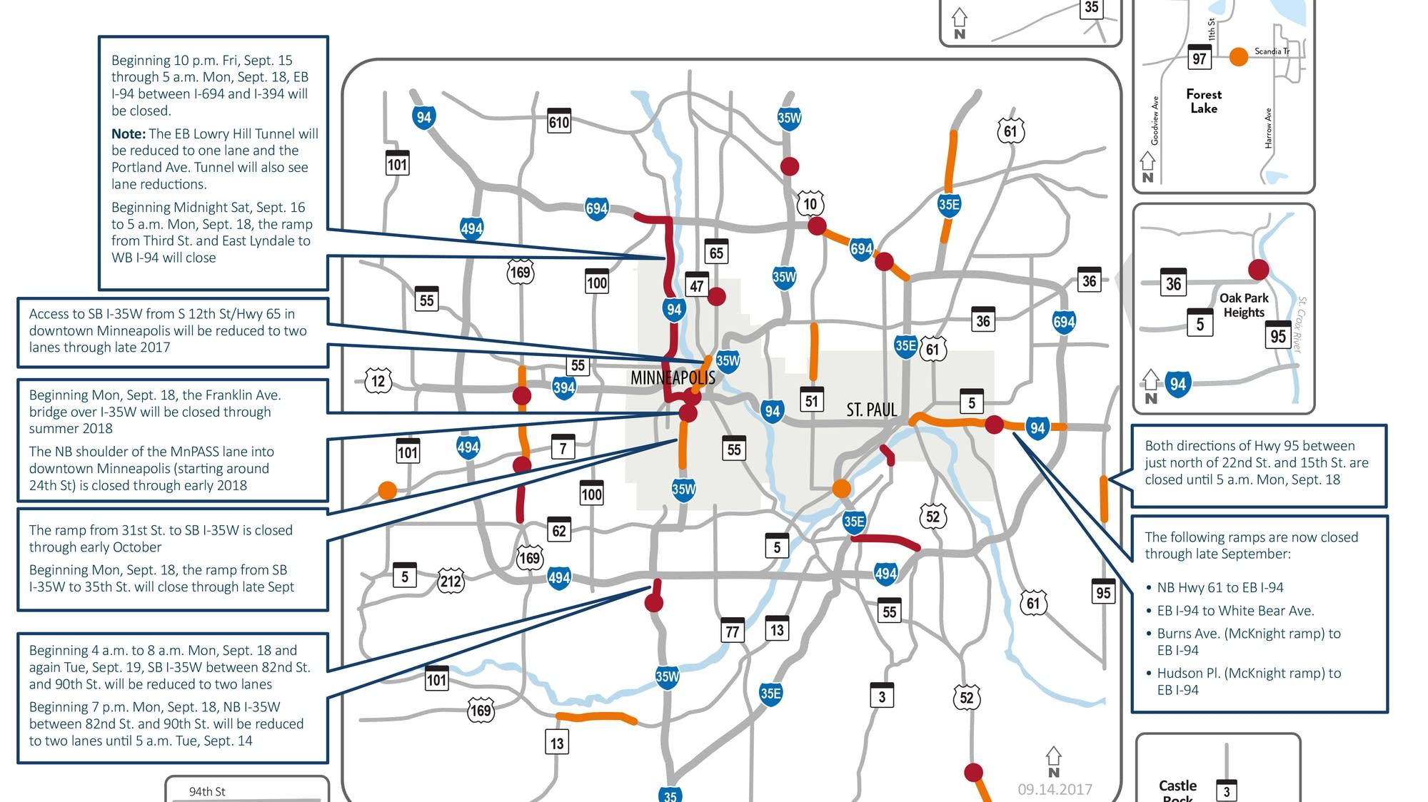 I-94 east closure tops Twin Cities weekend road woes | MPR News