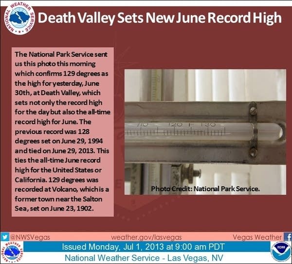 A warm, soft July day here Monday; June record heat confirmed in Death ...