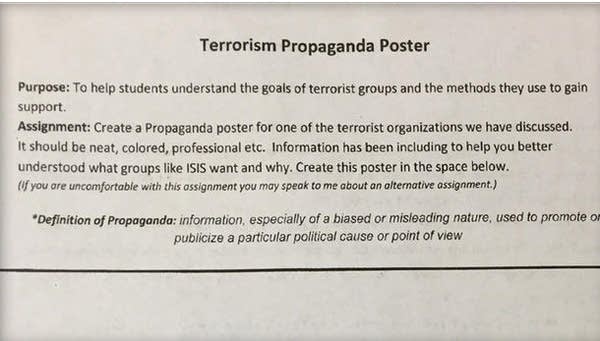 Teacher apologizes for ISIS poster assignment | MPR News