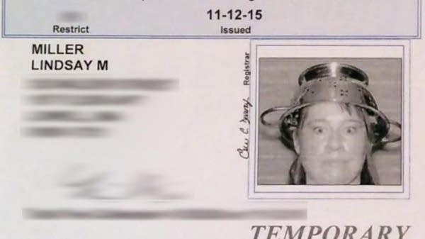 Woman allowed to wear colander on head for driver’s license photo | MPR ...