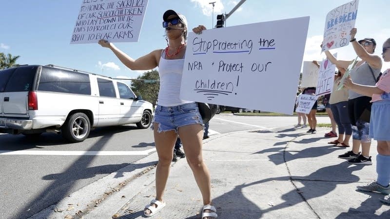 Florida, angry and grieving, takes gun protest to streets | MPR News