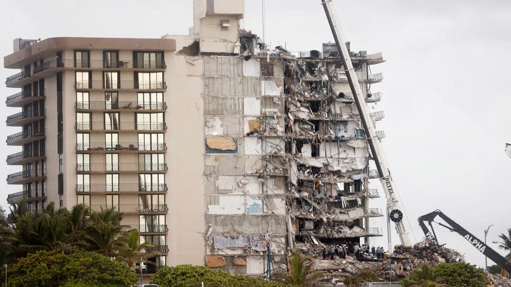 Safety concerns halt rescue efforts at condo collapse site | MPR News