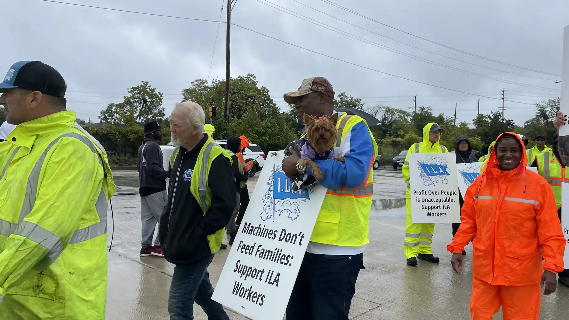 Longshoremen strike for better pay and to stop automation