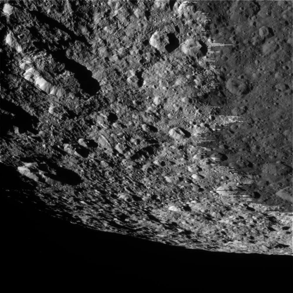 Cassini spacecraft glimpses new views of moon Rhea | Minnesota Public ...