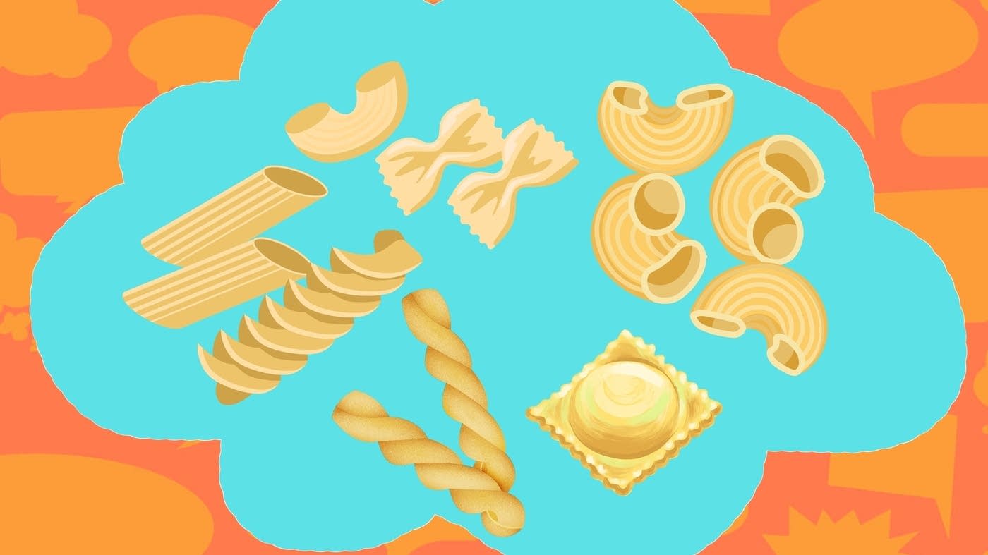 Cartoon Pasta Shapes