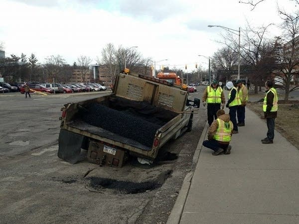 The pothole that swallowed the pothole repair truck | MPR News