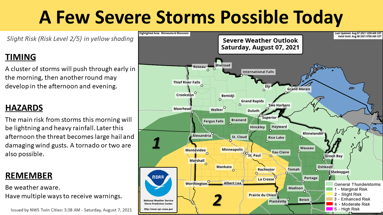 Periods of rain and thunder Saturday and Saturday night; a severe storm ...