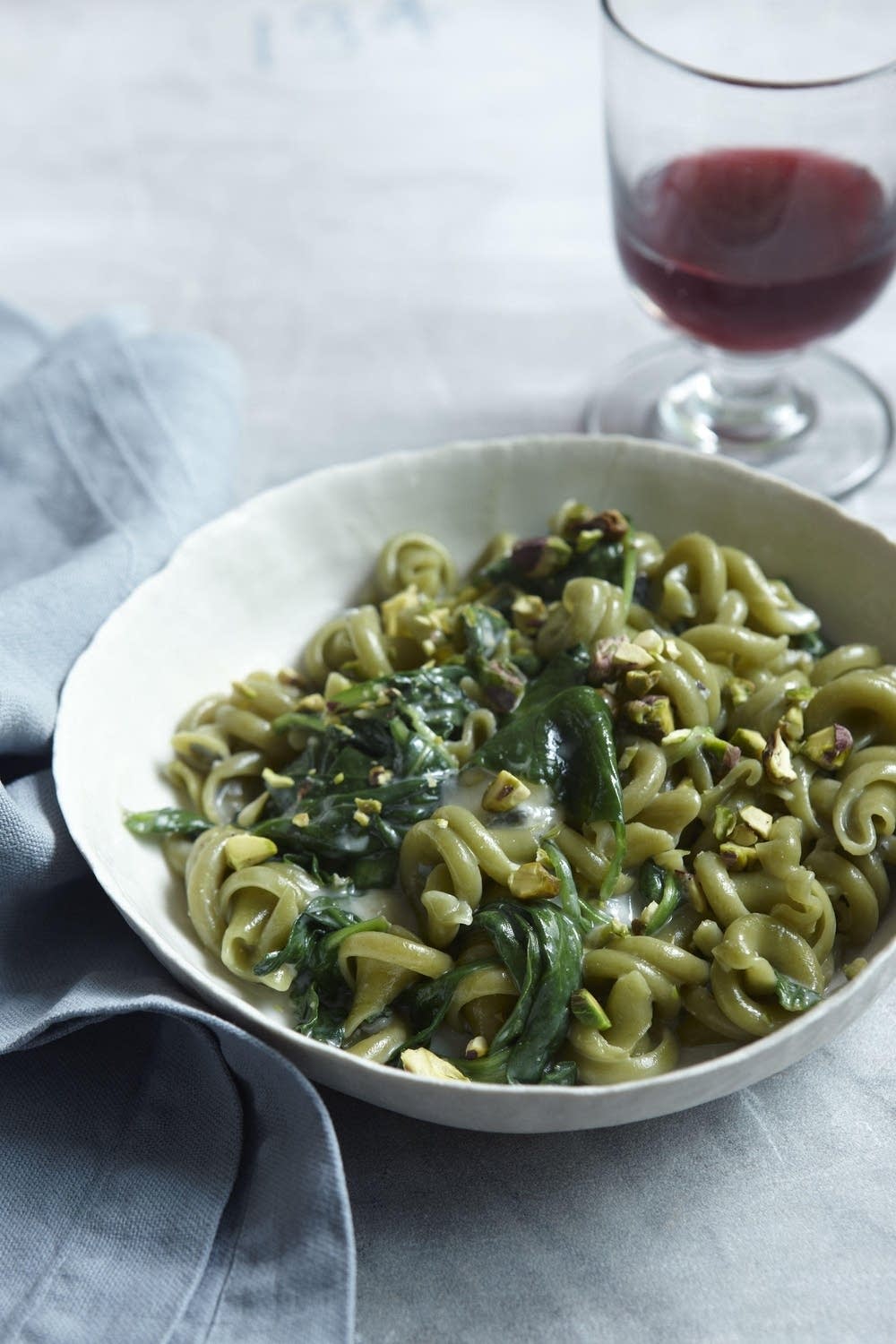 Green Pasta with Blue Cheese | The Splendid Table