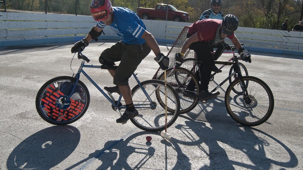 Photos: Bikes, mallets, balls and concrete make for heck of a game ...
