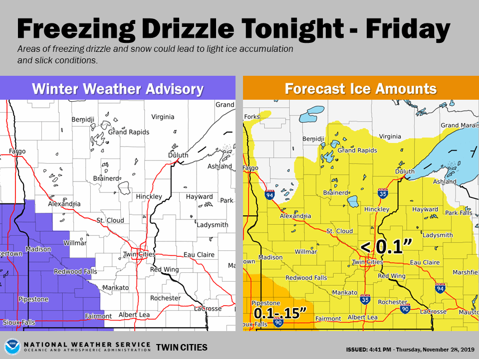 Light snow/freezing drizzle possible Friday; heavy snow in some areas ...