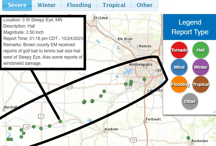Late October severe storms drop large hail | MPR News