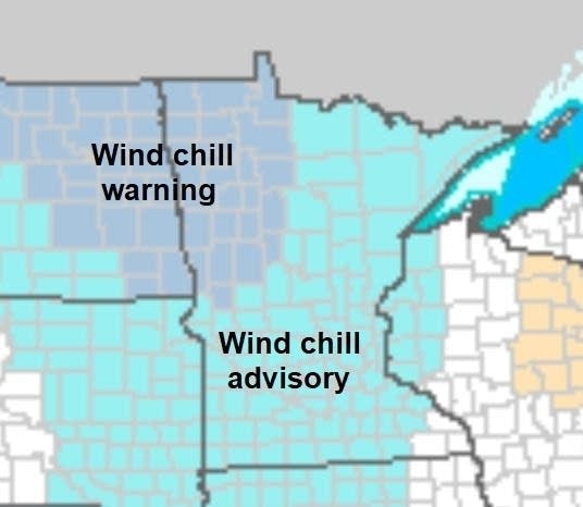 Arctic cold Sunday; updated wind chill advisories and warnings | MPR News