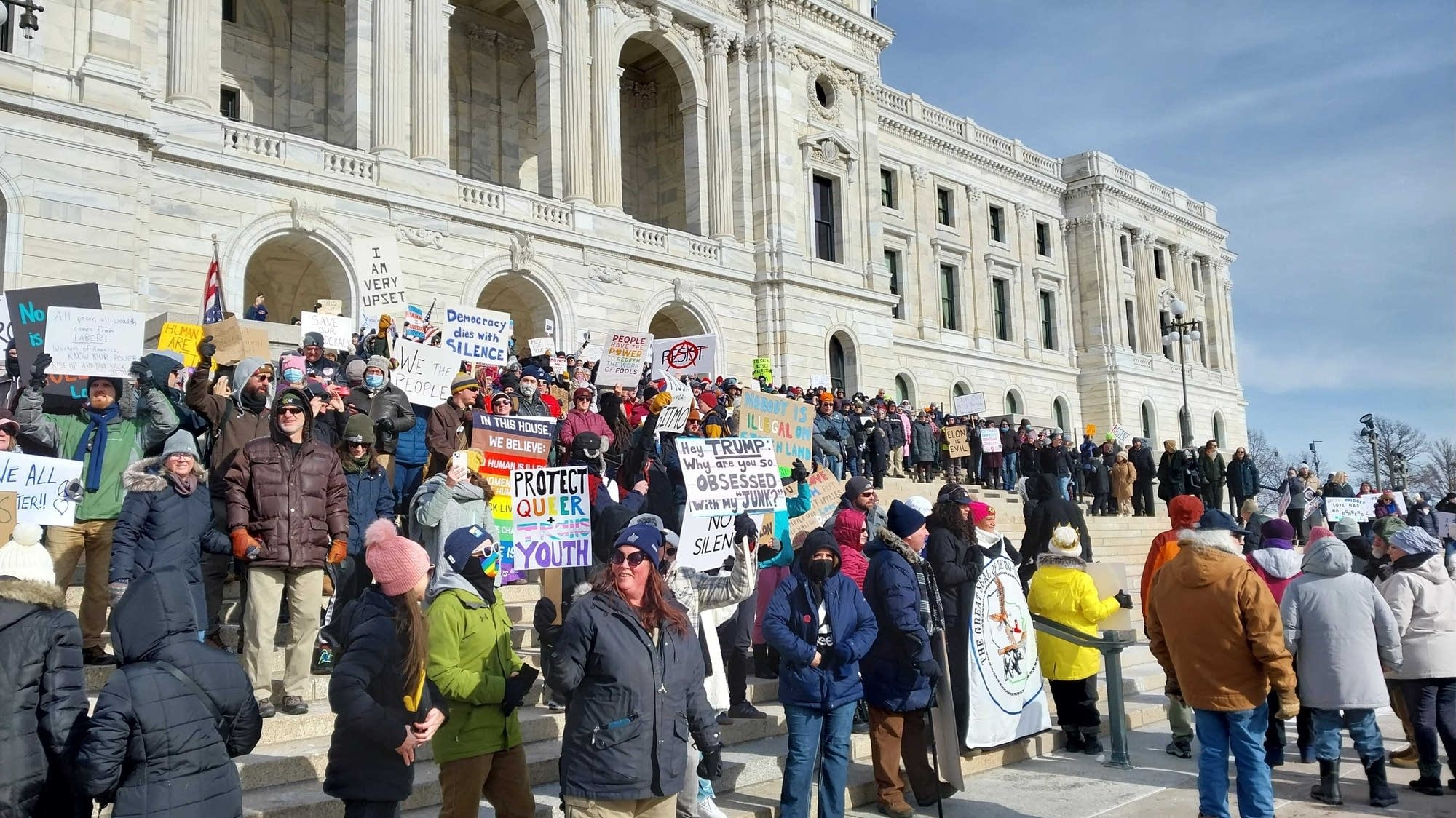 People gather at Minnesota Capitol in nationwide protest against ...