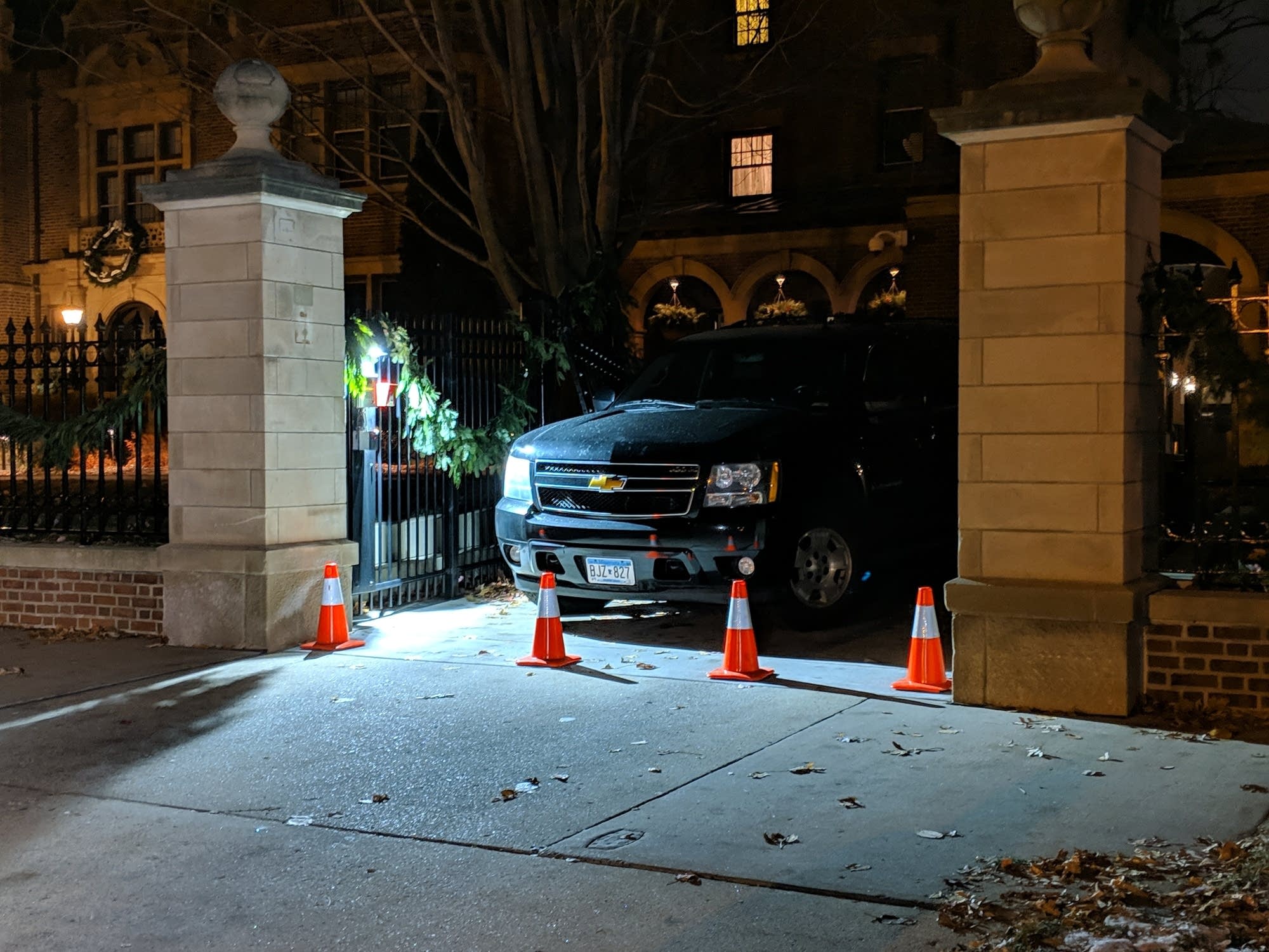Vehicle crashes through gate at governor's mansion | MPR News