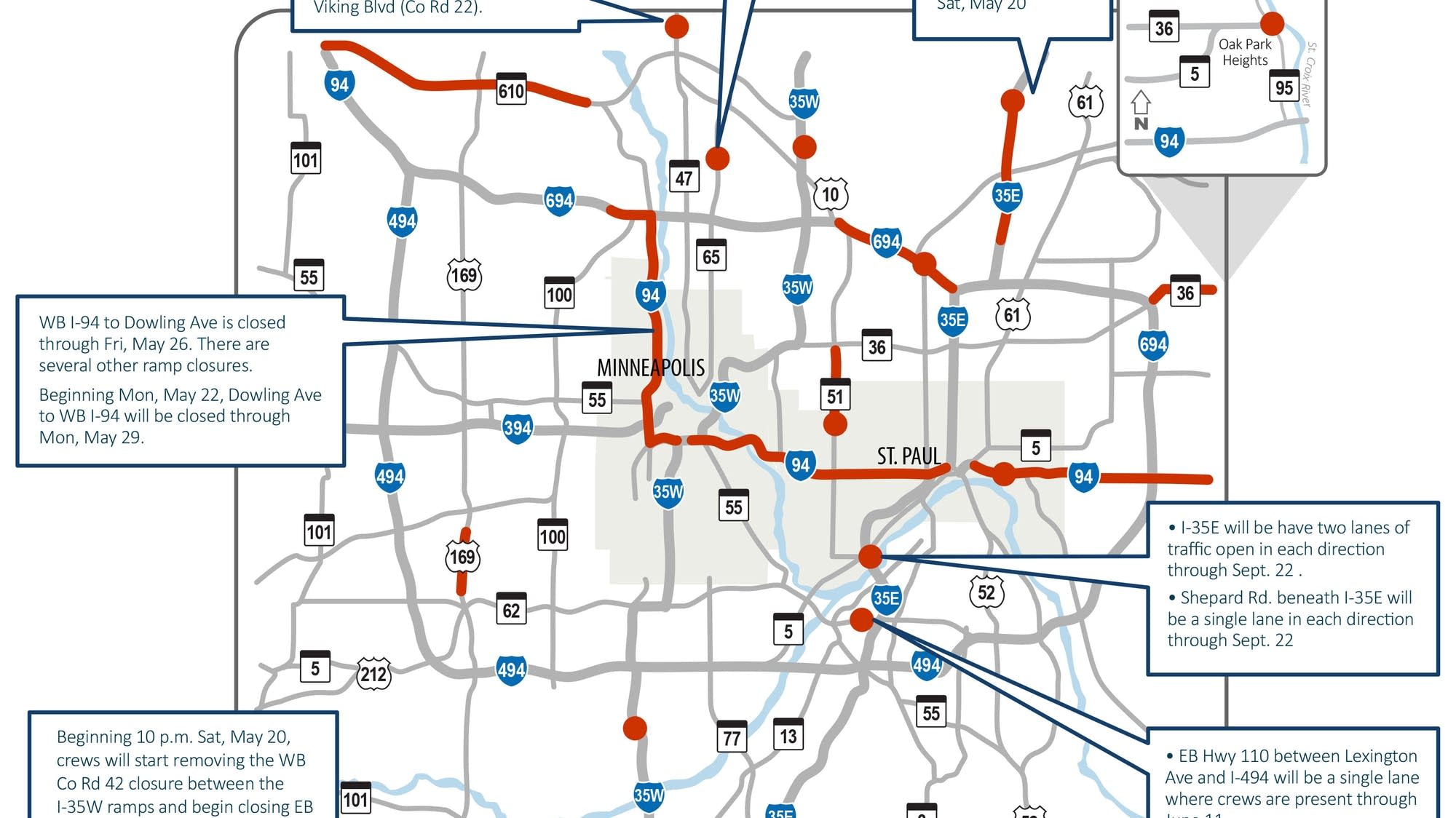 I-94 roadwork continues to top weekend traffic woes | MPR News