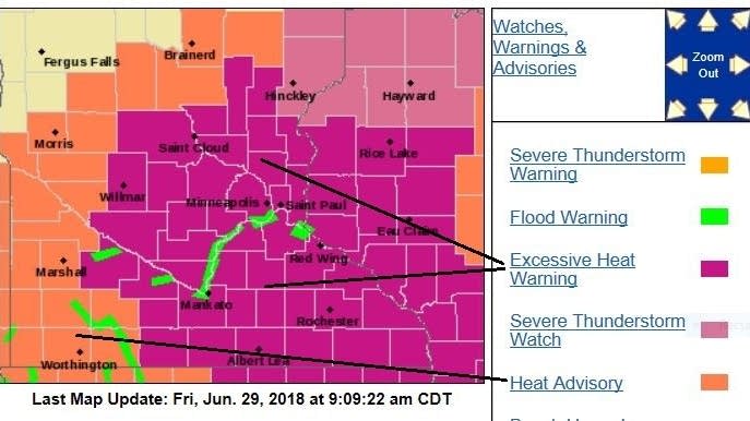 Excessive heat warning for much of MN and western WI today | MPR News