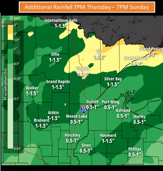 Flood watch for northeast Minnesota; spotty rain coverage for the Twin ...