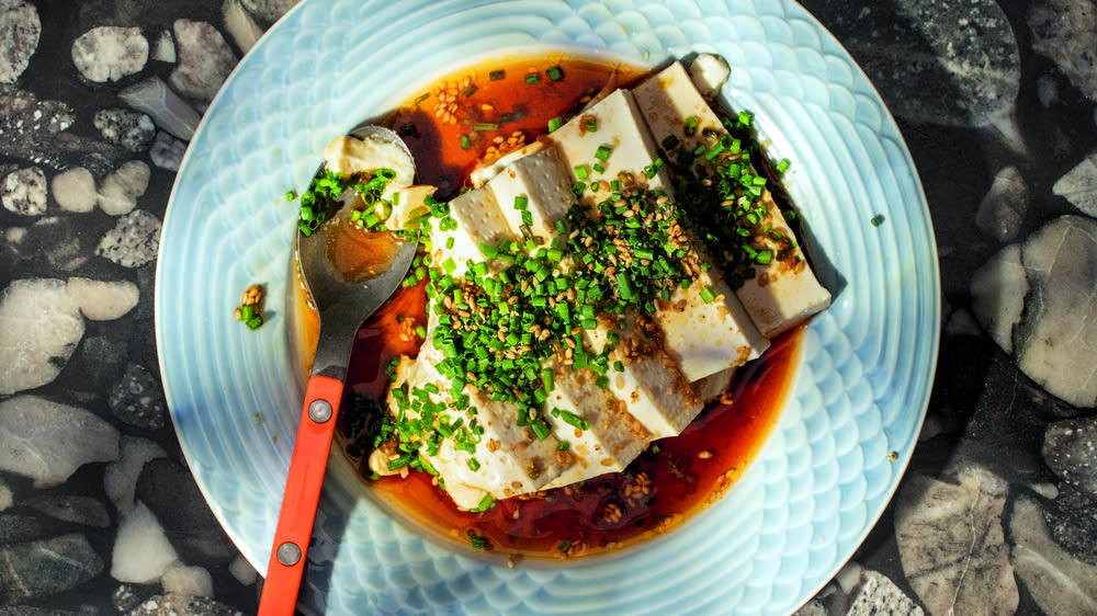 Cold Tofu and Chives with Soy-Ginger Sauce | The Splendid Table