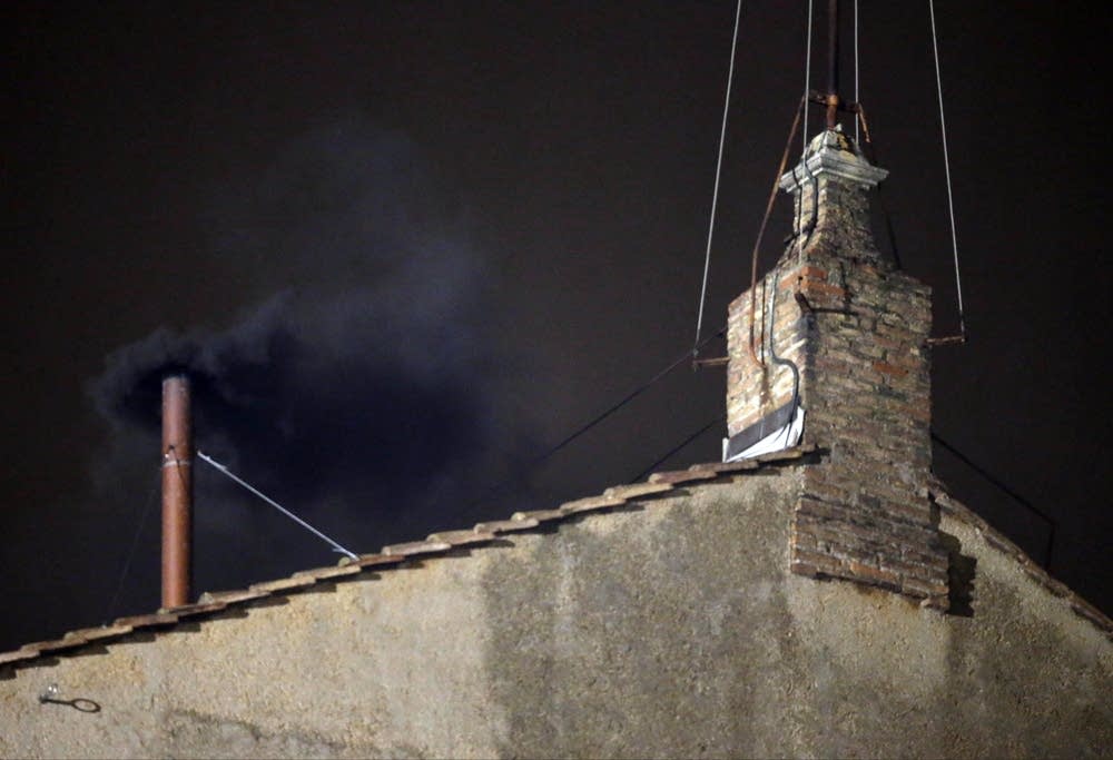 Black smoke from chapel chimney: No pope yet | MPR News